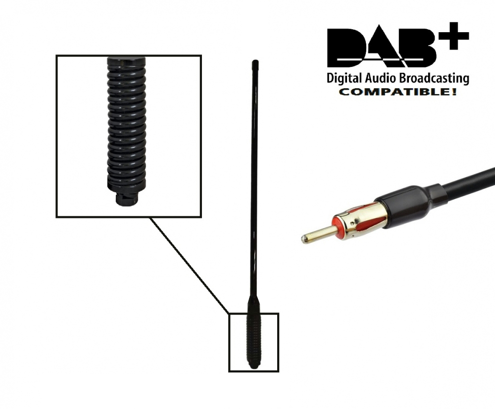 SIGNAL MASTER AM/FM SPRING BASE ANTENNA STUMPY - 700mm
